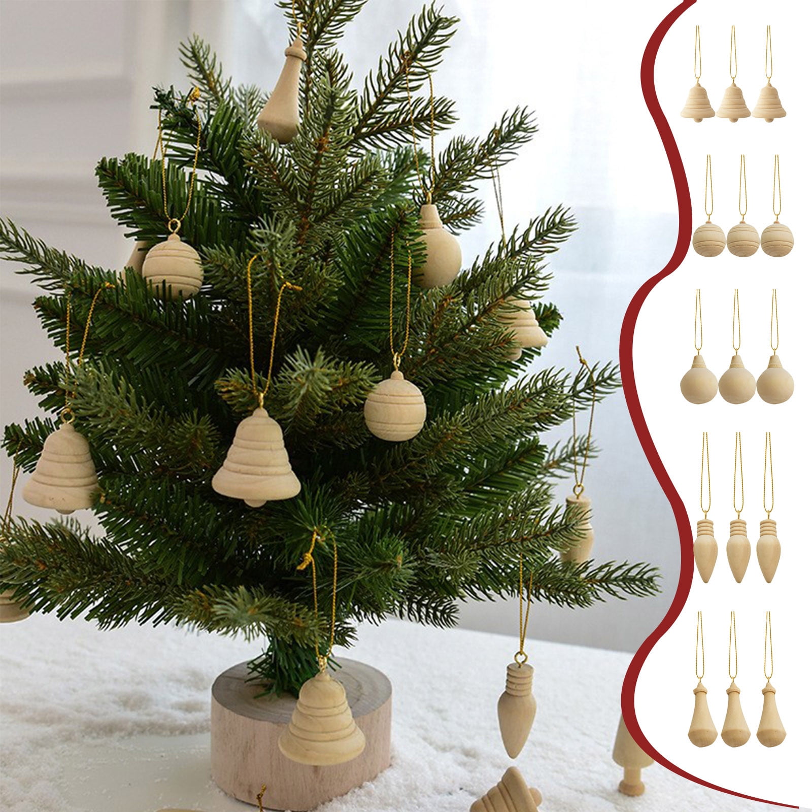 Click here for Byikun Wooden Christmas Ornaments Set Of 3 - Red H... prices