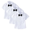 AHTJRT 3 Pack Boys Girls Dress Shirt Kids Short Sleeve Lapel Shirts ...