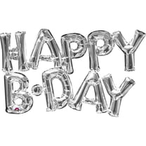 Anagram 78452 30 in. Phrase Happy Birthday Foil Balloon - Silver ...