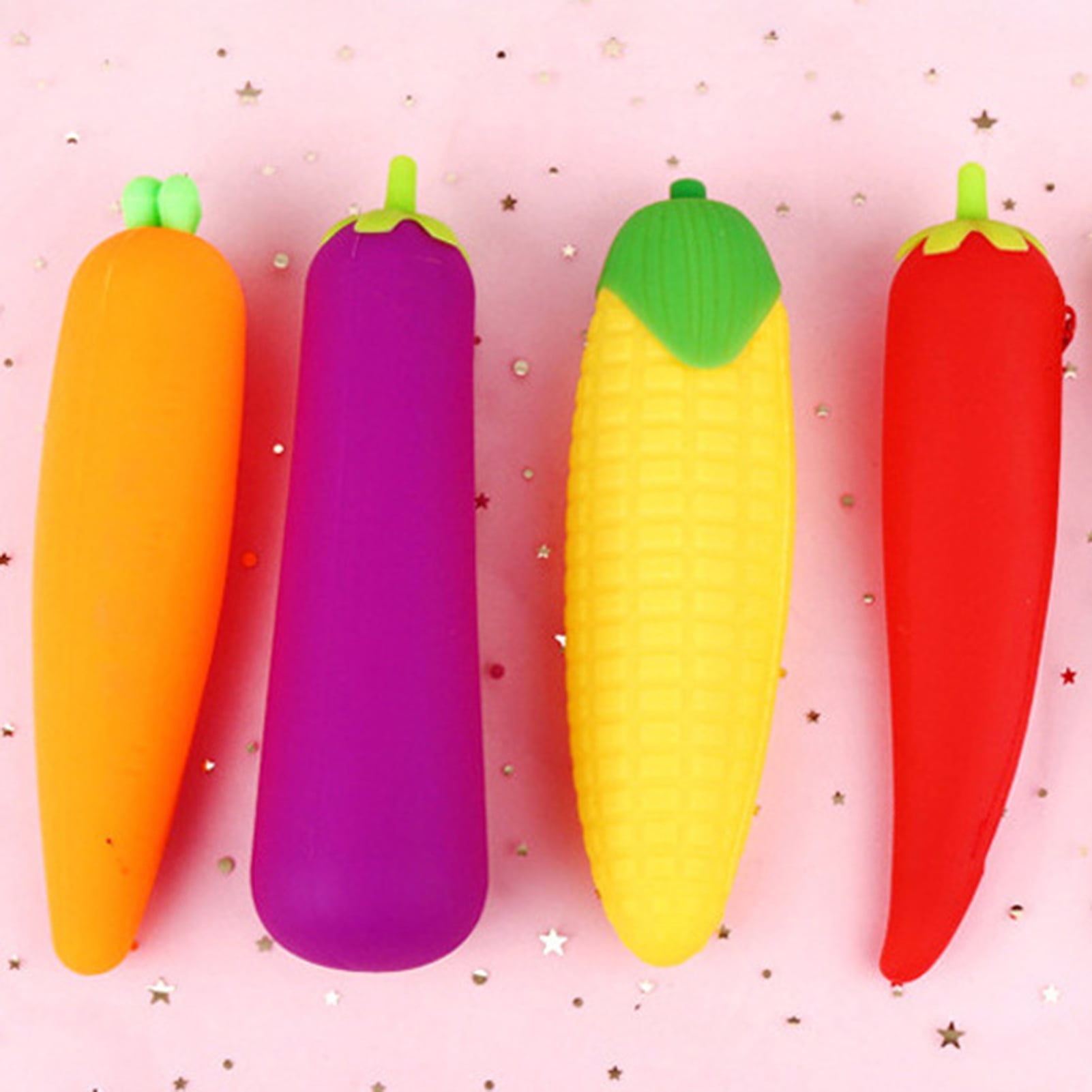 Hariumiu Pencil Case Carrot Banana Fruit Silicone Pencil Case Storage ...