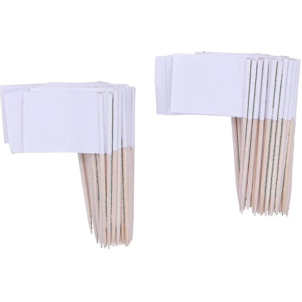 Blank Toothpick Flags Flags White Flags Labeling Marking Decoration ...