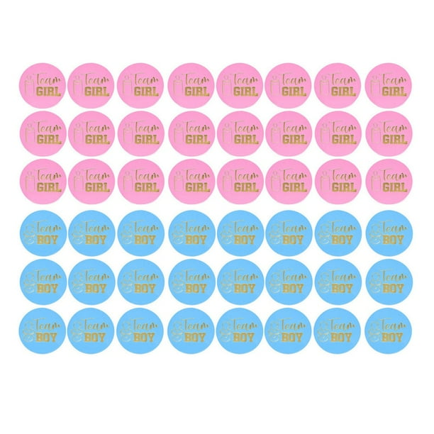 Symkmb 48 Pieces Gender Reveal Stickers Games Team Boy & Team Girl ...
