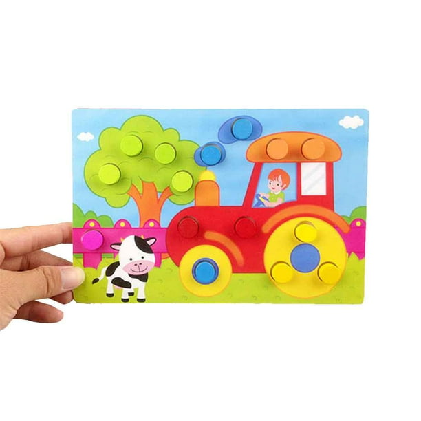 Wooden Color Cognition Board Puzzle Color Match Game Educational Toys ...