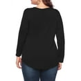 Jylfc Plus Size Shirts For Women Criss Cross Neck Long Sleeve T Shirts