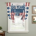 Anniversary USA Flag Tie Up Curtains for Window, Thermal Insulated ...