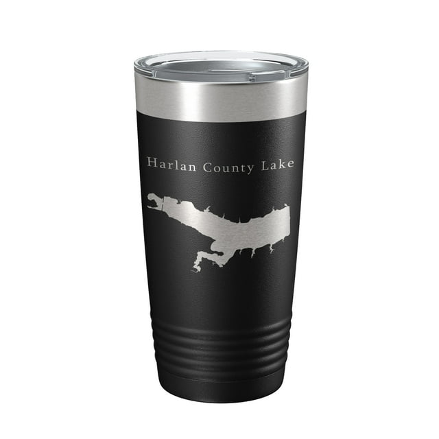 Harlan County Lake Map Tumbler Travel Mug Insulated Laser Engraved ...