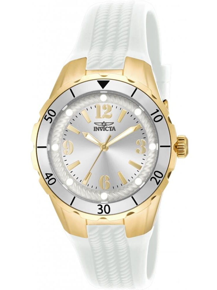 Invicta - Invicta Women's Angel 38mm White Polyurethane Band Steel Case ...