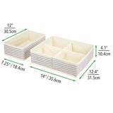 mDesign Fabric Drawer/Closet Divided Organizers, Set of 5, Natural/Blue ...