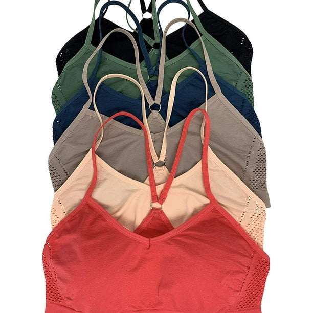 ToBeInStyle Womens Pack of 6 Non-Padded Adjustable Strap Bras - Walmart.com