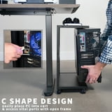 VIVO Black Mobile PC Cart with Storage, Computer Tower Floor Stand ...