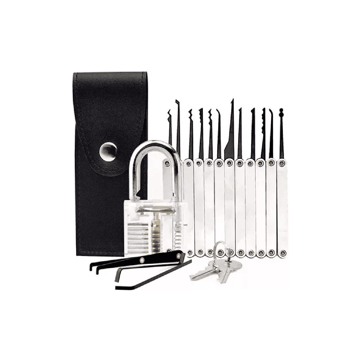 Kit De 15 Piezas Ganzuas Profesionales Con Candado Y Manual plata ...