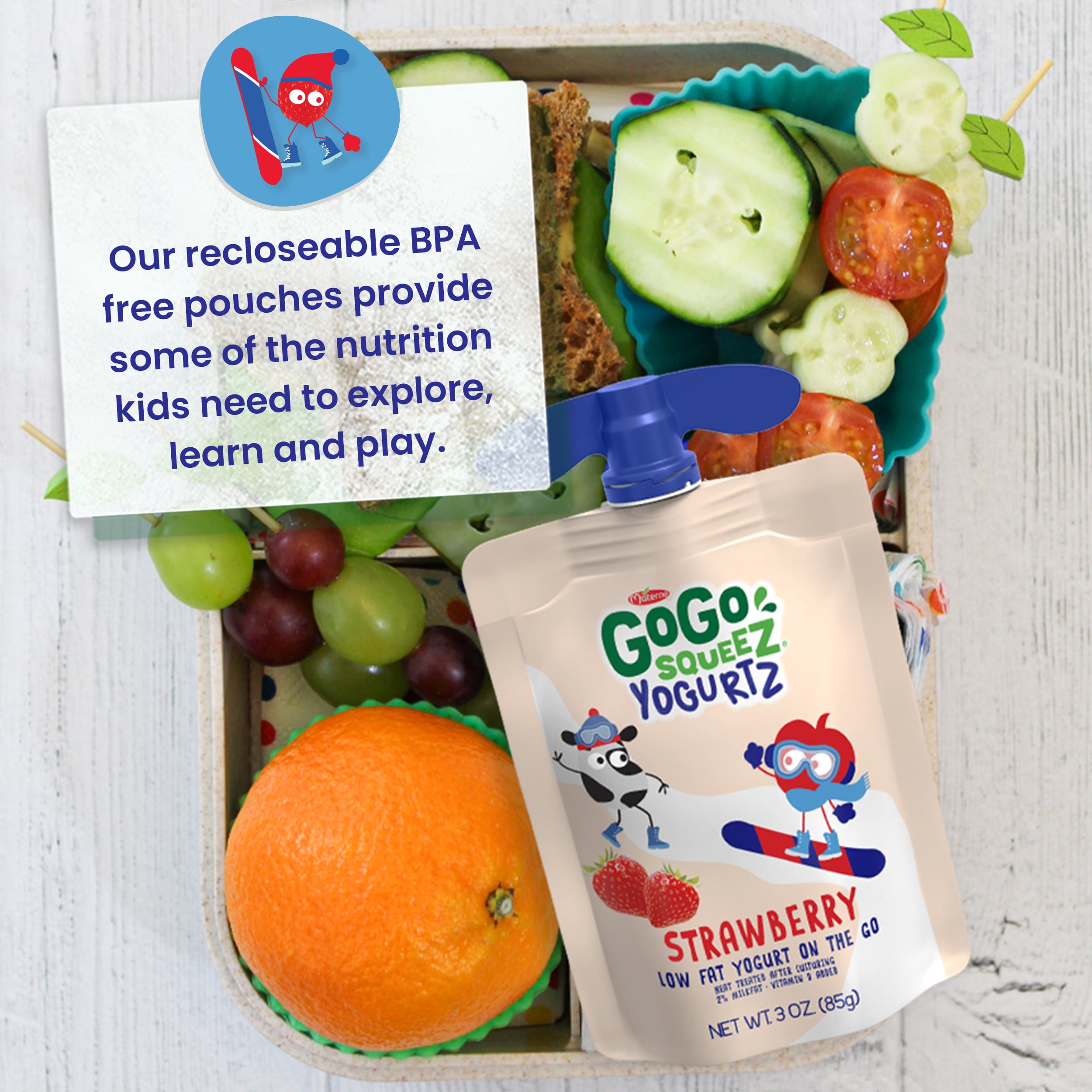 GoGo SqueeZ yogurtZ Strawberry and Banana Snack Nepal | Ubuy