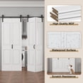 64" X 84" Double 4 Lattice Shapes Interior Bi-Fold Barn Door Within ...
