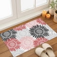 Black Gray Red Pink Sunflower Door Mat 16x24 Inch Abstract Blooming ...