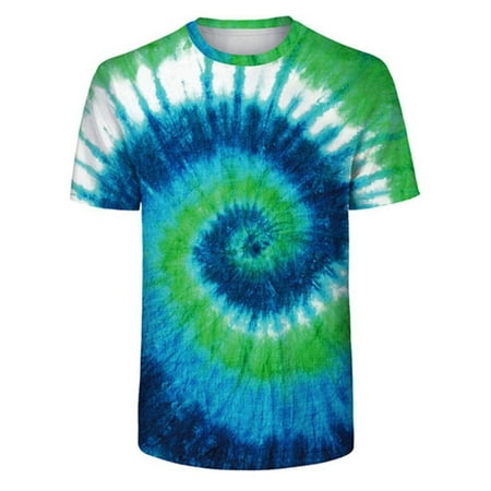 Bellella Men T Shirts Tie Dye T-shirt Crew Neck Summer Tops Regular Fit ...