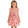 Angala Girls Dresses Butterfly Print A Line Midi Dresses Crew Neck ...