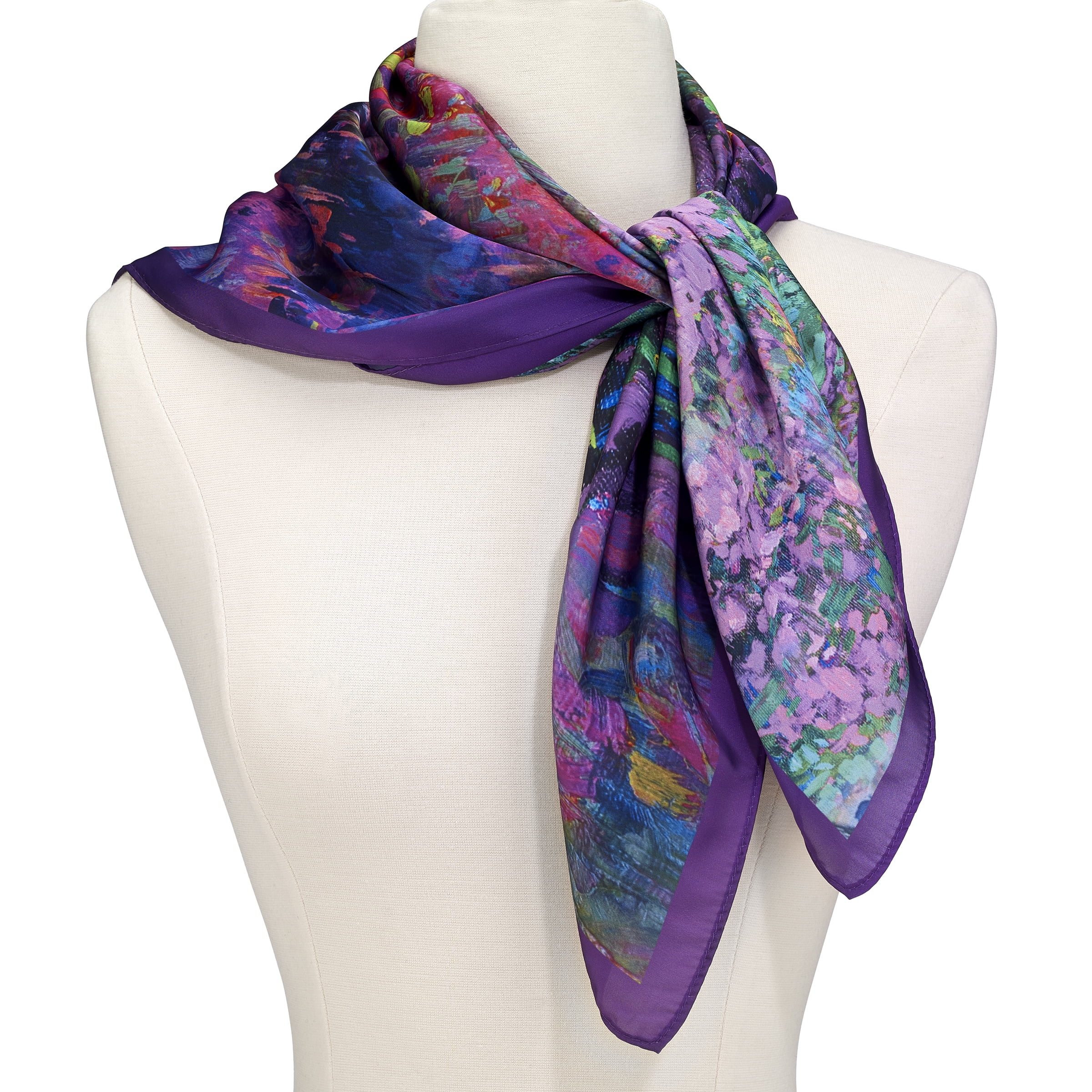 Garden Symphony Square Satin Chiffon Scarf - Walmart.com