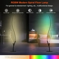RGBW Modern Spiral Floor Lamp, Bedroom Living Room Office, Dimmable ...