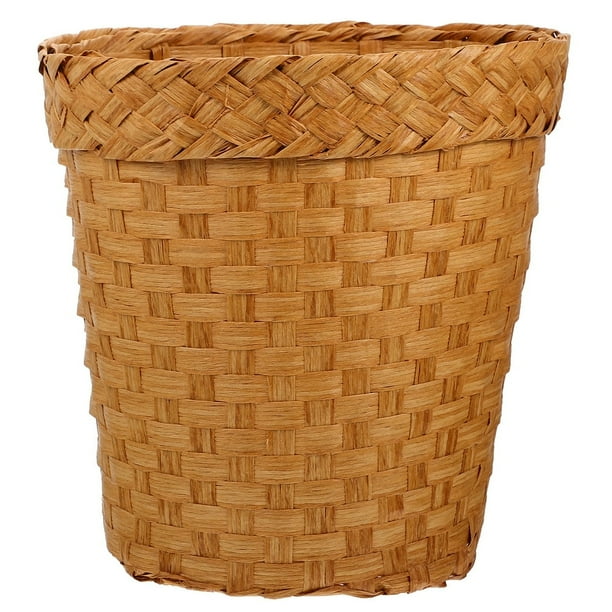 POINTERTECK Basket Trash Can Waste Woven Wicker Bin Garbage Wastebasket ...