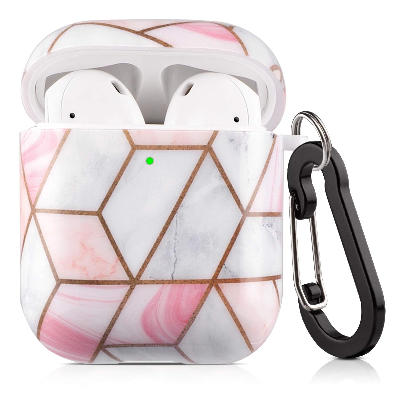 Airpod Case Pink Marble, Shockproof Hard Case Cover with Kits Keychain ...