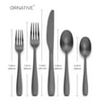 Ornative REMUS Flatware Set - 18/0 Stainless Steel, Matte-Black Finish ...