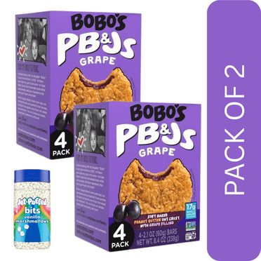 Bobo's Oat Snacks Variety Pack - 10 Peanut Butter & Grape Jelly, 10 ...