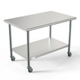 30" x 48" 18-Gauge 304 Stainless Steel Commercial Work Table with ...