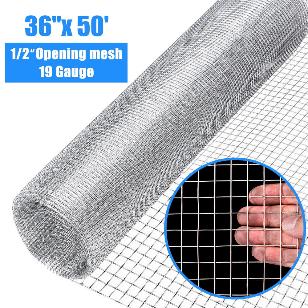 Costway 36'' x 50' 1/2inch Wire Fence Mesh Cage Roll Garden 19Gauge ...