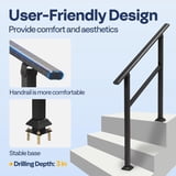 SPECSTAR Wrought Iron Hand Rails, 2-Pack for 3-4 Outdoor Steps, Porch ...