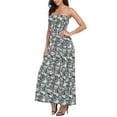 HDE Women's Strapless Maxi Dress Bohemian Sundress Black Seashells L ...