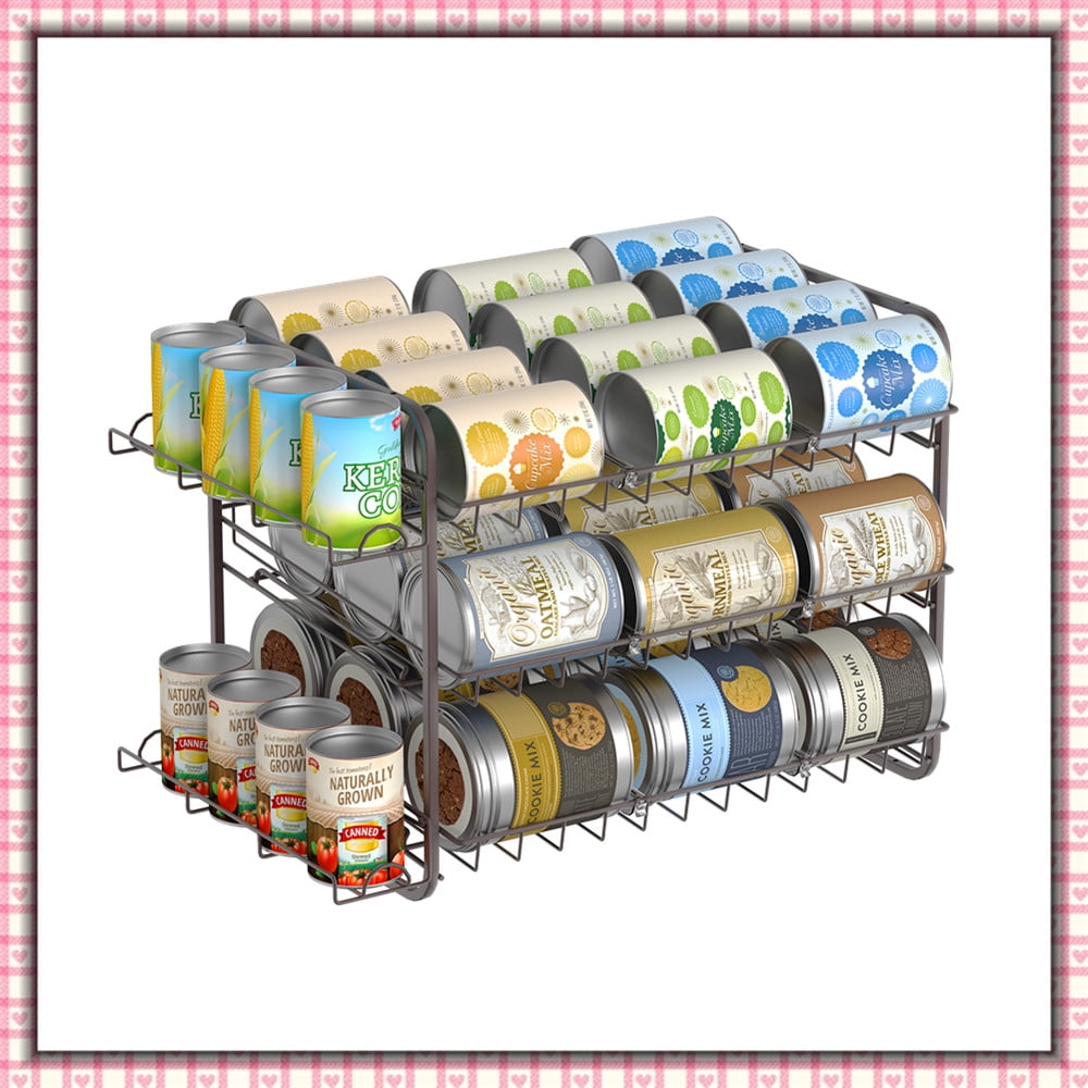 Auledio 3 Tier Can Storage Rack Freestanding Stackable Pantry Organizer ...