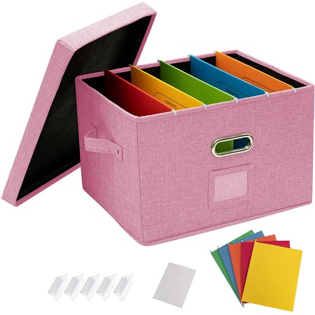 HTCM File Organizer Box Office Document Storage with 5 Hanging Filing ...