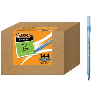 BIC Round Stic Grip Xtra Comfort Ballpoint Pens, Medium Point (1.2mm ...