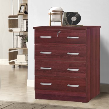 Better Home Products Cindy 5 Drawer Chest, Beech (Maple) Wooden Dresser ...