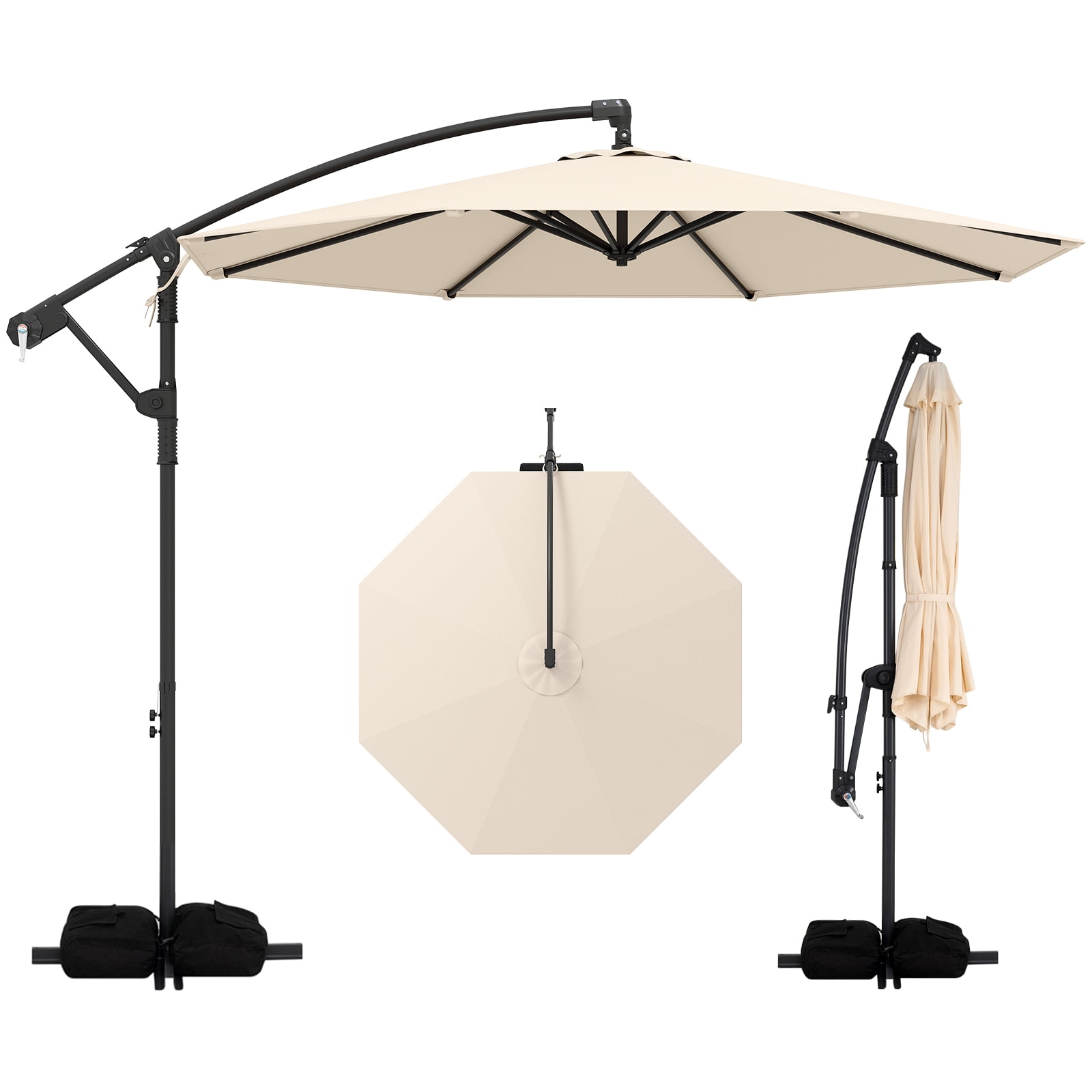 Click here for Costway 10 Ft Offset Hanging Umbrella With Base Pa... prices