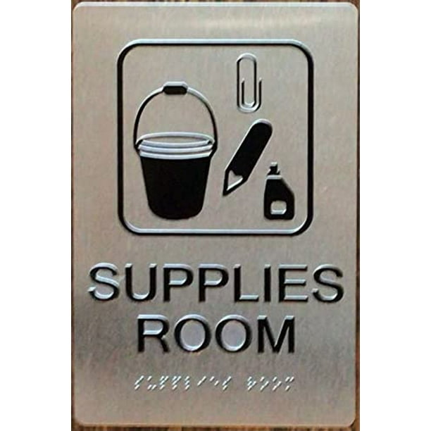 Supplies Room Sign -Braille Sign with Raised Tactile Graphics and ...