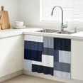 Blue Black Geometric Cabinet Curtains Abstract Patchwork Modern Art ...