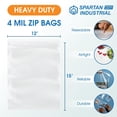12” X 15” (100 Count) 4 Mil Thick Clear Reclosable Zip Plastic Poly ...