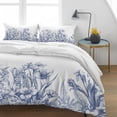 4 Piece Duvet Cover Set Full, Watercolor Blue Flowers Iris Lavender ...