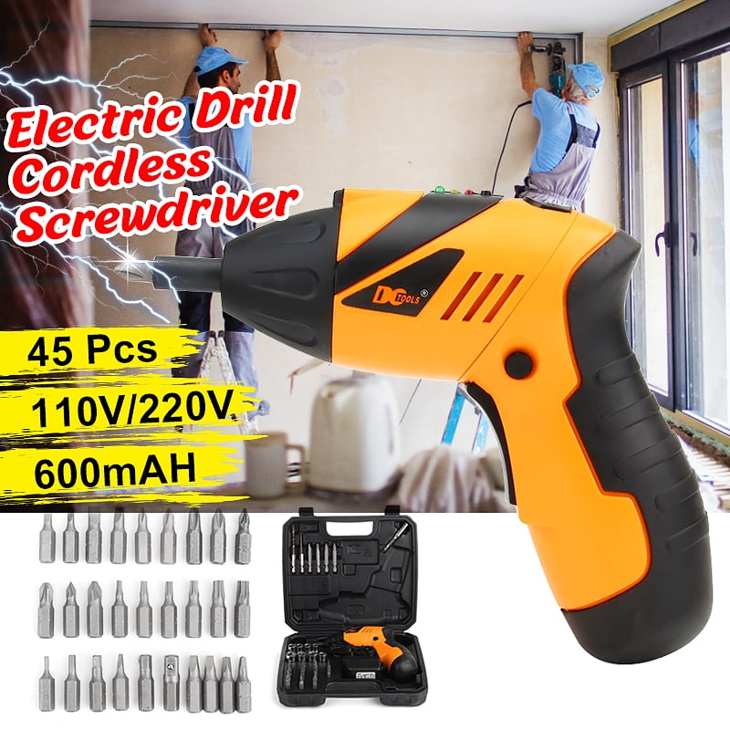 US Plug 110V Electric Drill 12V Rechargeable Lithium Battery Handheld ...