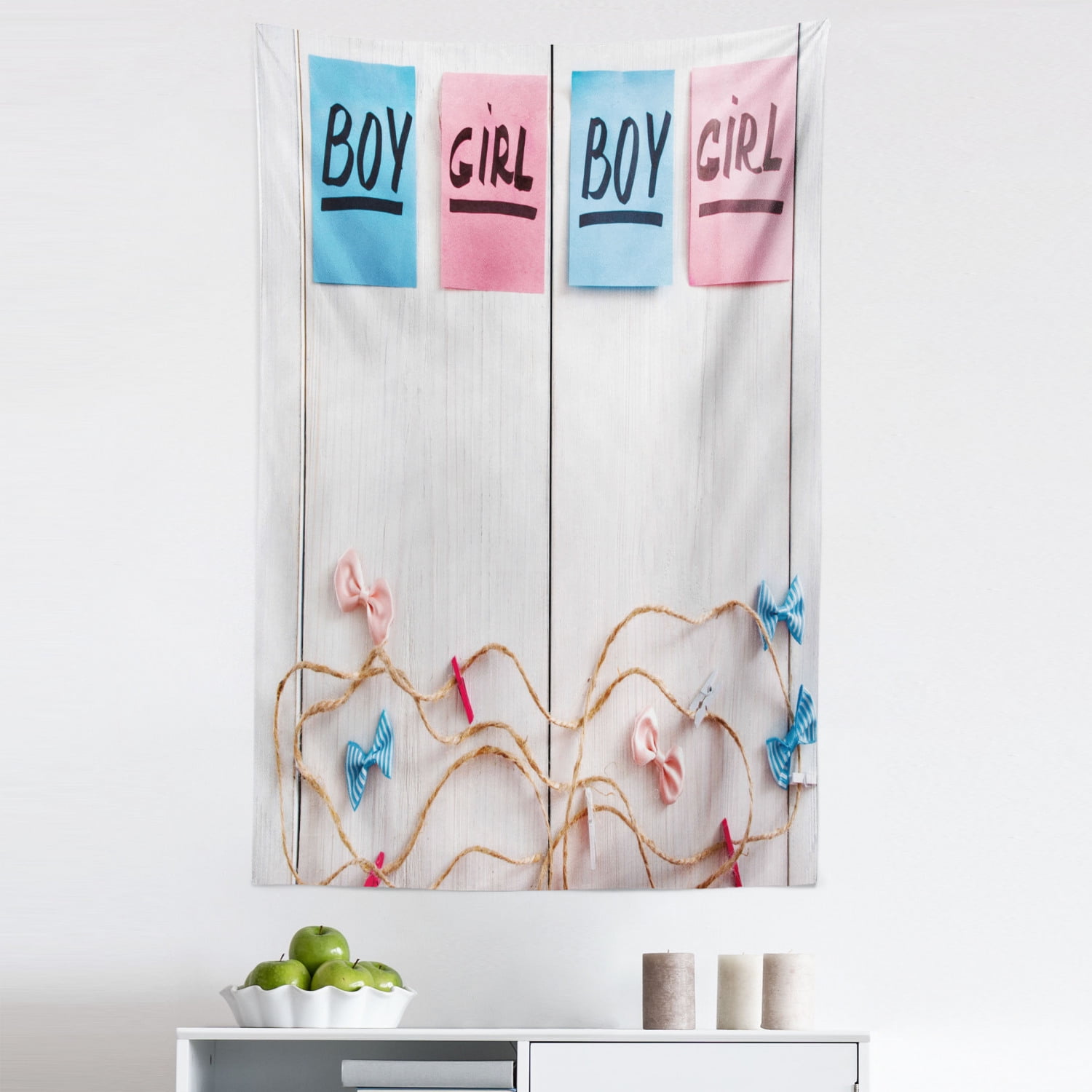 Colorful Tapestry, Colorful Stickers Garland and Ribbons Greetings on ...