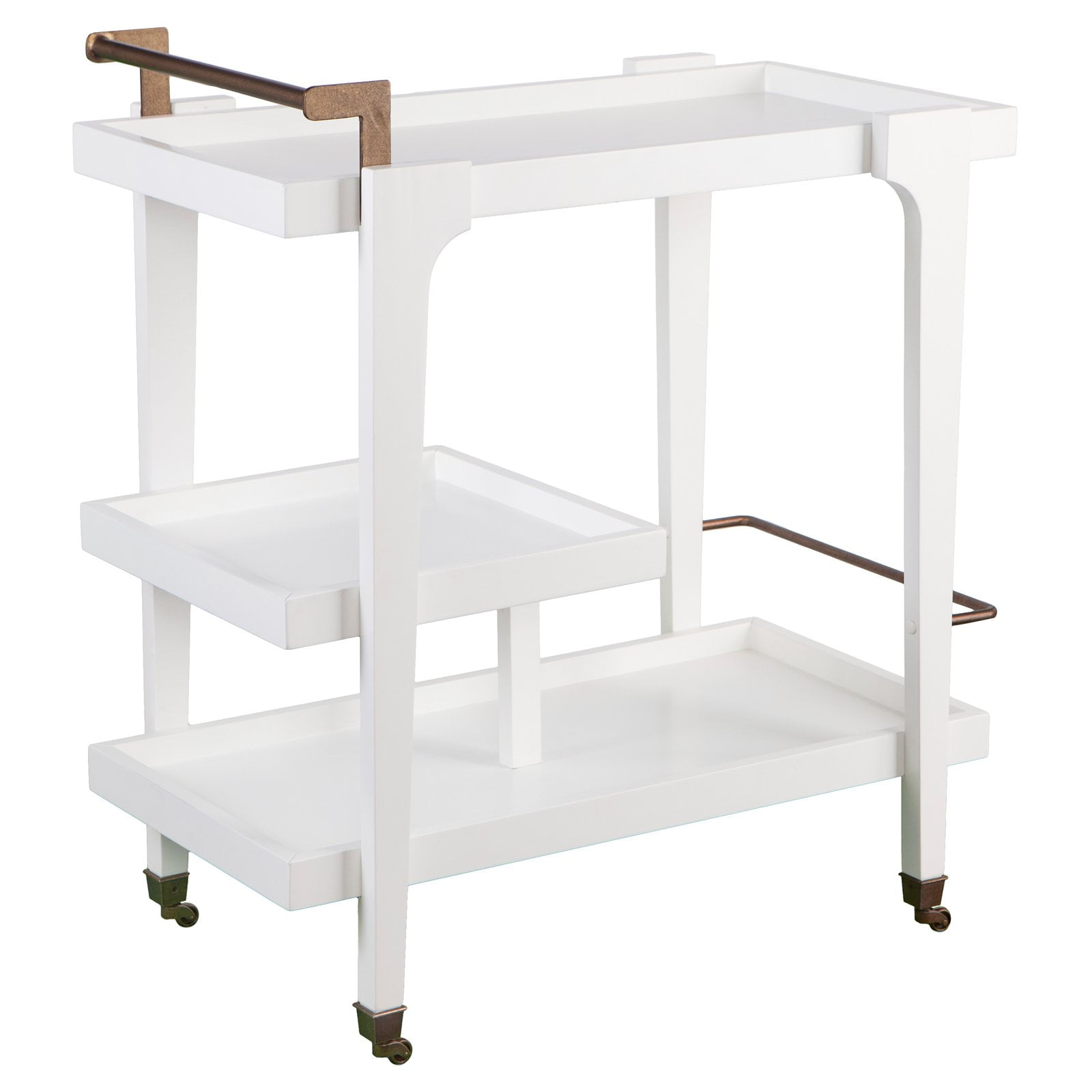 Holly & Martin Zhori Midcentury Modern Bar Cart, White - Walmart.com