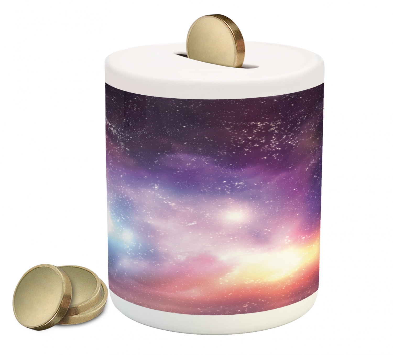 Galaxy Piggy Bank, Outer Space Stars Sky Dreamy Cosmos Universe Nebula ...