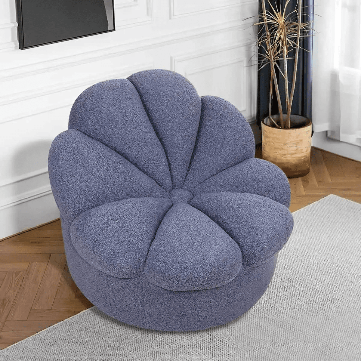 MoNiBloom Soft Mohair Blooming Flower Lounge Chair, Home Upholstered ...