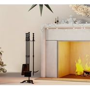 Barton 5-Piece Knight Fireplace Tool Set, Antique Brass - Includes Base ...