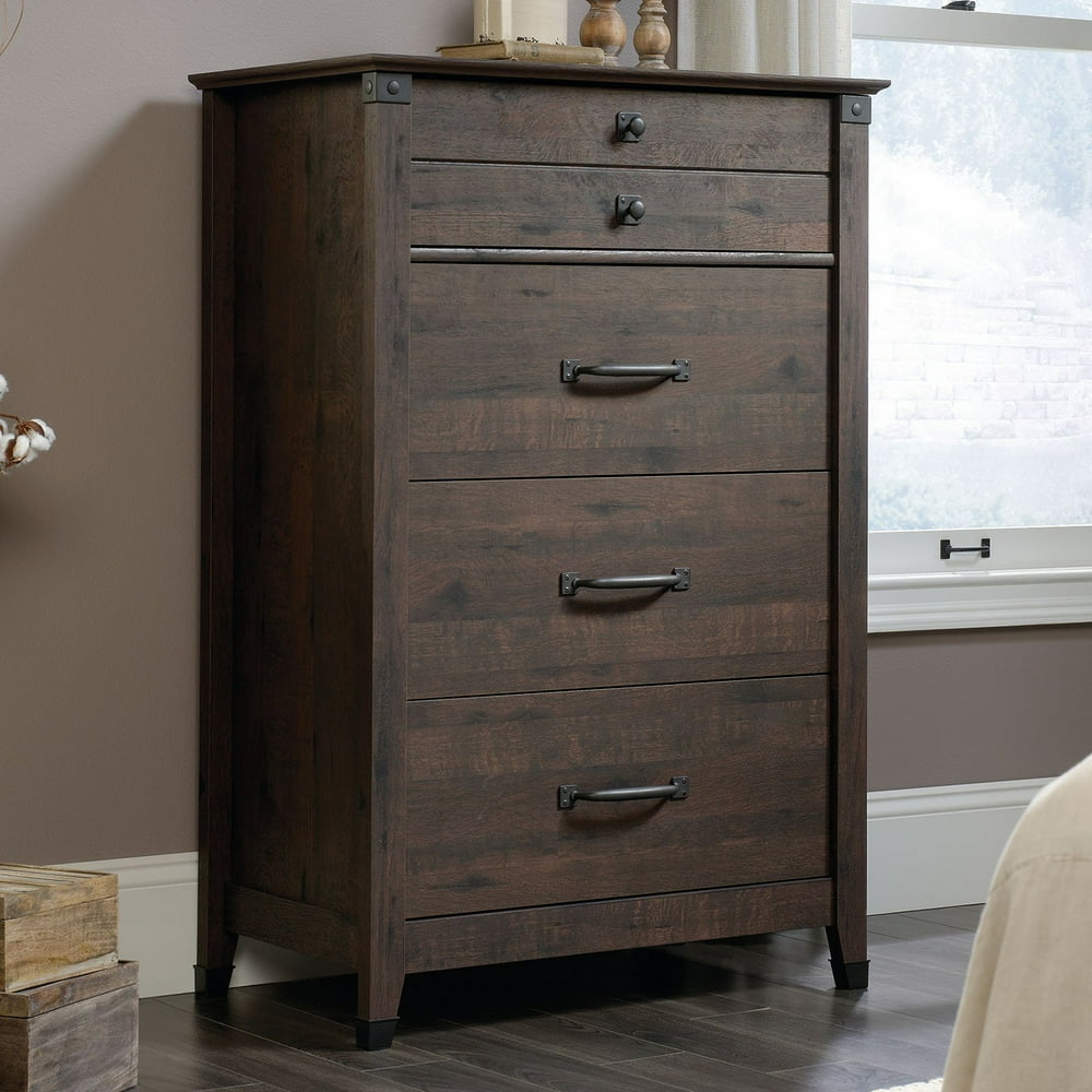 Sauder Carson Forge 4-Drawer Dresser, Coffee Oak Finish - Walmart.com ...