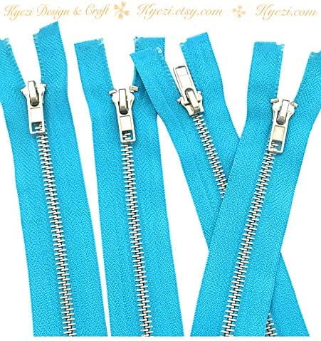 3 Inch - 36 Inch Silver Separating Jacket Zippers, 5 Teeth Zippers, Y ...