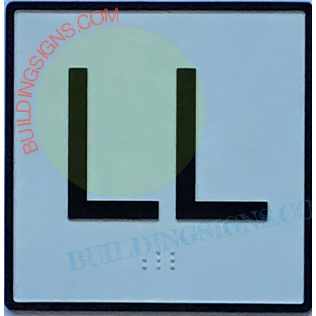 Elevator Floor Number LL Sign- Elevator JAMB Plate Floor Lower Level ...