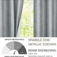 "Pinewave Grommet-Top Blackout Curtains, Light Sparkly Metallic Gray ...