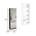 Wall Shoe Rack 54" H, One Mirror, One Door, Five Internal Storage ...